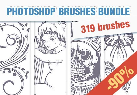 Photoshop Brushes Bundle: 319 Premium Brushes | InkyDeals