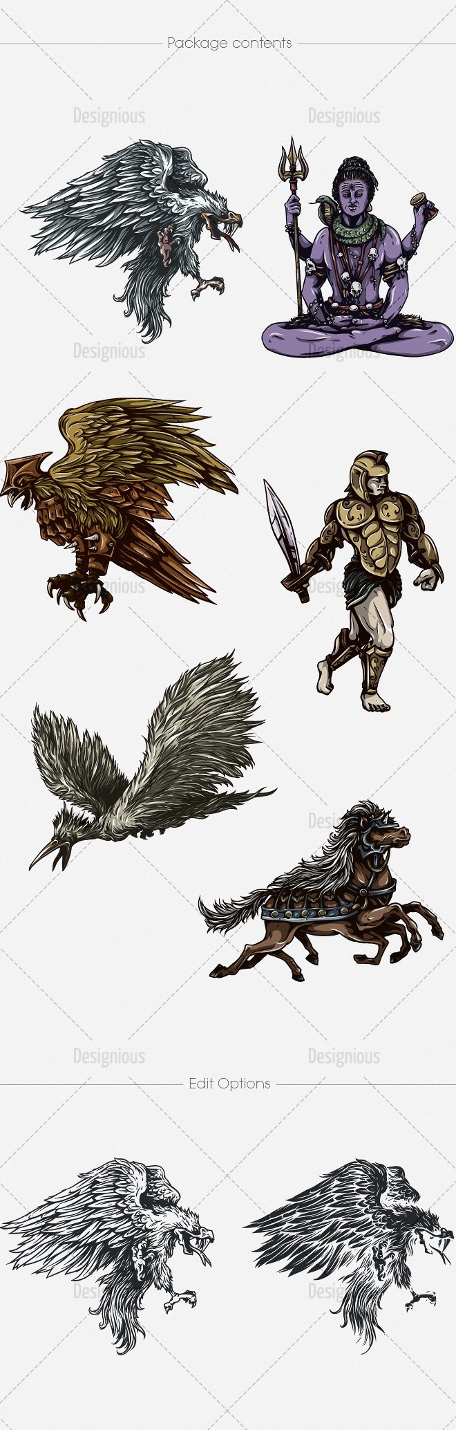 108 Best Mythology Vectors - 18 Vector Sets | InkyDeals