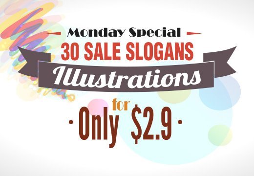 30 Sale Slogan Illustrations - Extended License | InkyDeals