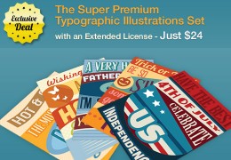 The Super Premium Typographic Illustrations Set & Bonus - Just $24