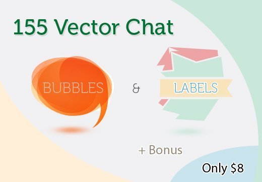 Vector Packs: 155 Vector Chat Bubbles & Labels - Extended License