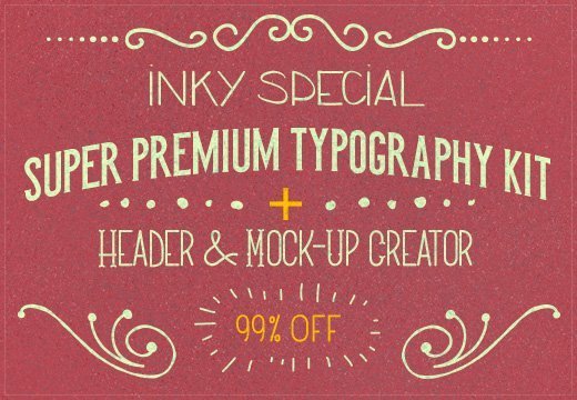Super Premium Typography Kit + Header & Mock-Up Creator