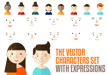 Vector Characters Set with Expressions - only $5 - InkyDeals