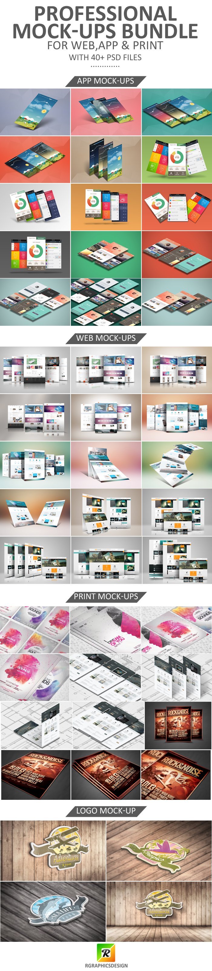 Professional Mock-ups Bundle with 40+ Files - Only $12 - Inkydeals