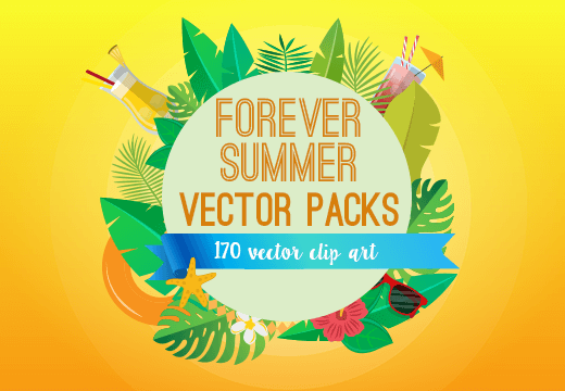 Summer Vector Packs with 170 Items | InkyDeals