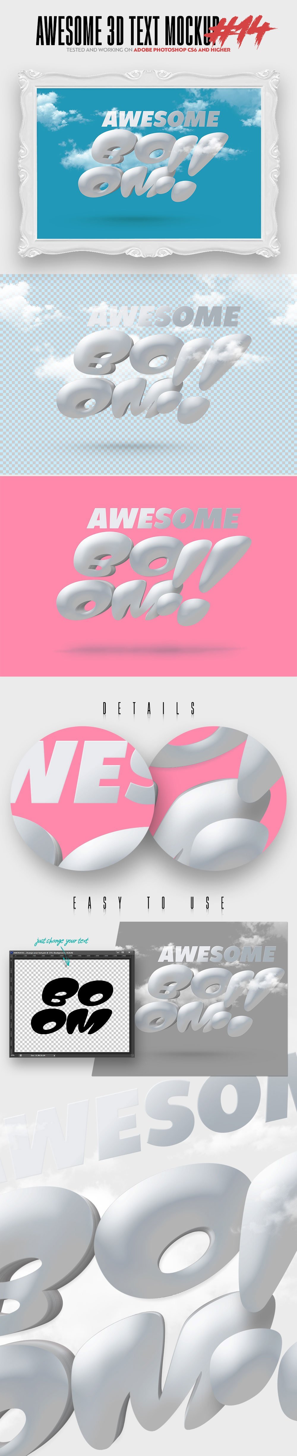 3D Text Mockup Bundle - Only $22 - Inkydeals