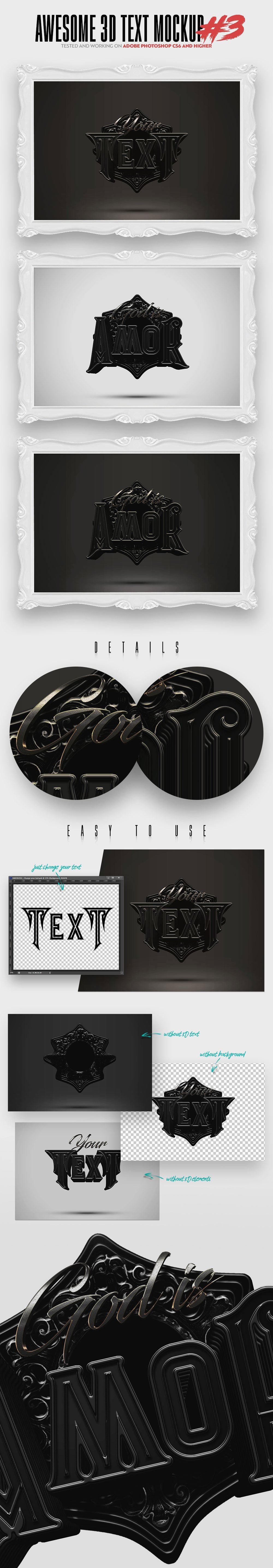 3D Text Mockup Bundle - Only $22 - Inkydeals