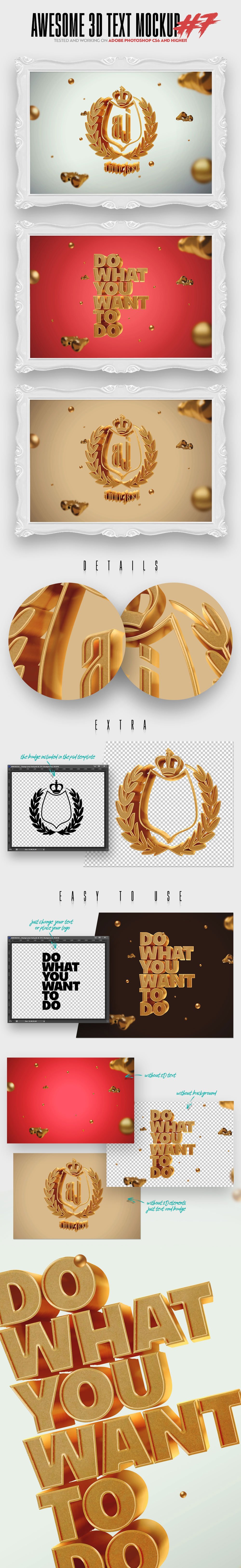 3D Text Mockup Bundle - Only $22 - Inkydeals