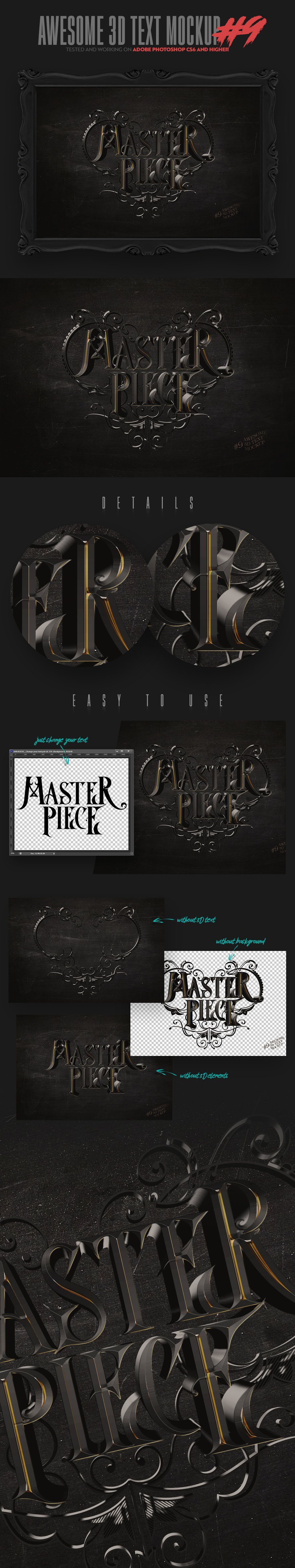 3D Text Mockup Bundle - Only $22 - Inkydeals