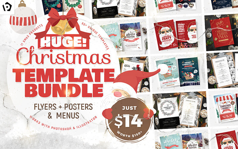 Christmas Templates Bundle (flyers+posters+menus) | InkyDeals