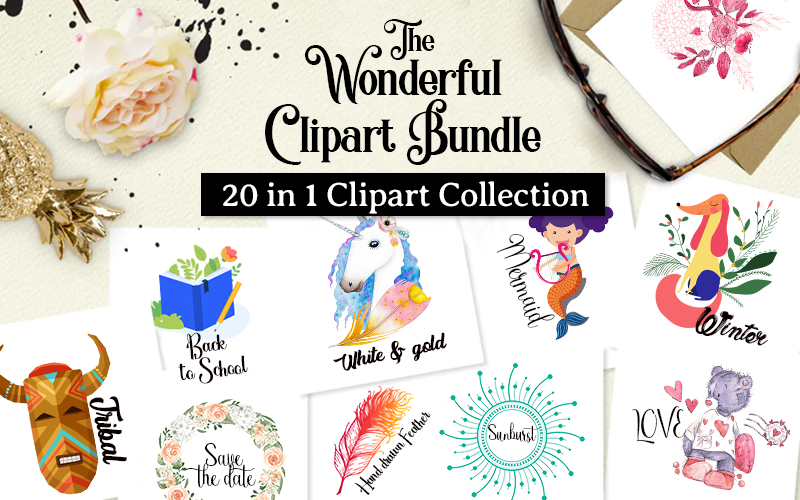 20 in 1 Wonderful Clipart Bundle | InkyDeals
