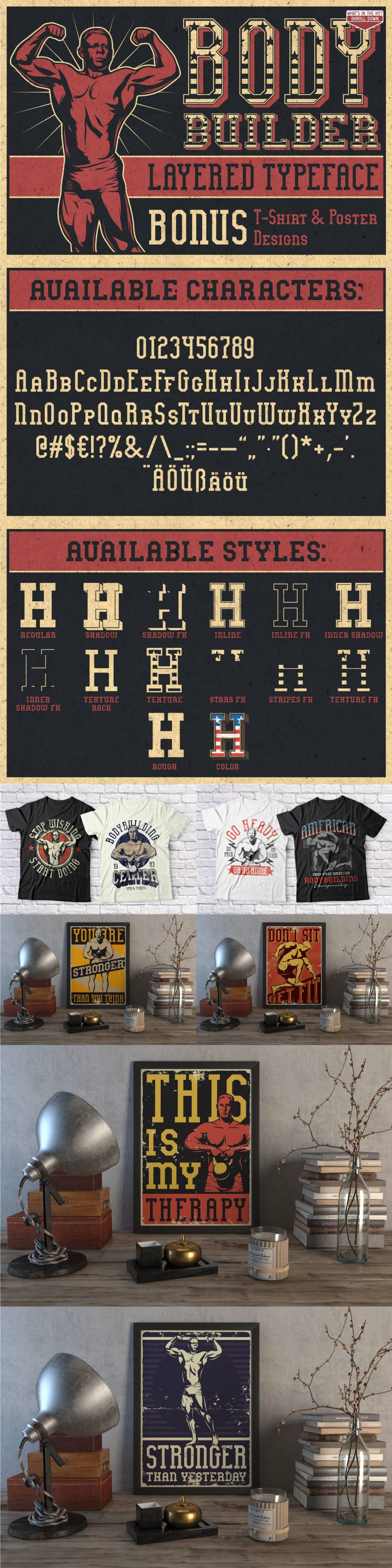 Vintage Font Bundle With 100+ Graphic Elements | DF