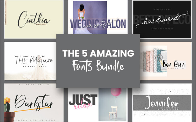 The 5 Amazing Fonts Bundle - InkyDeals