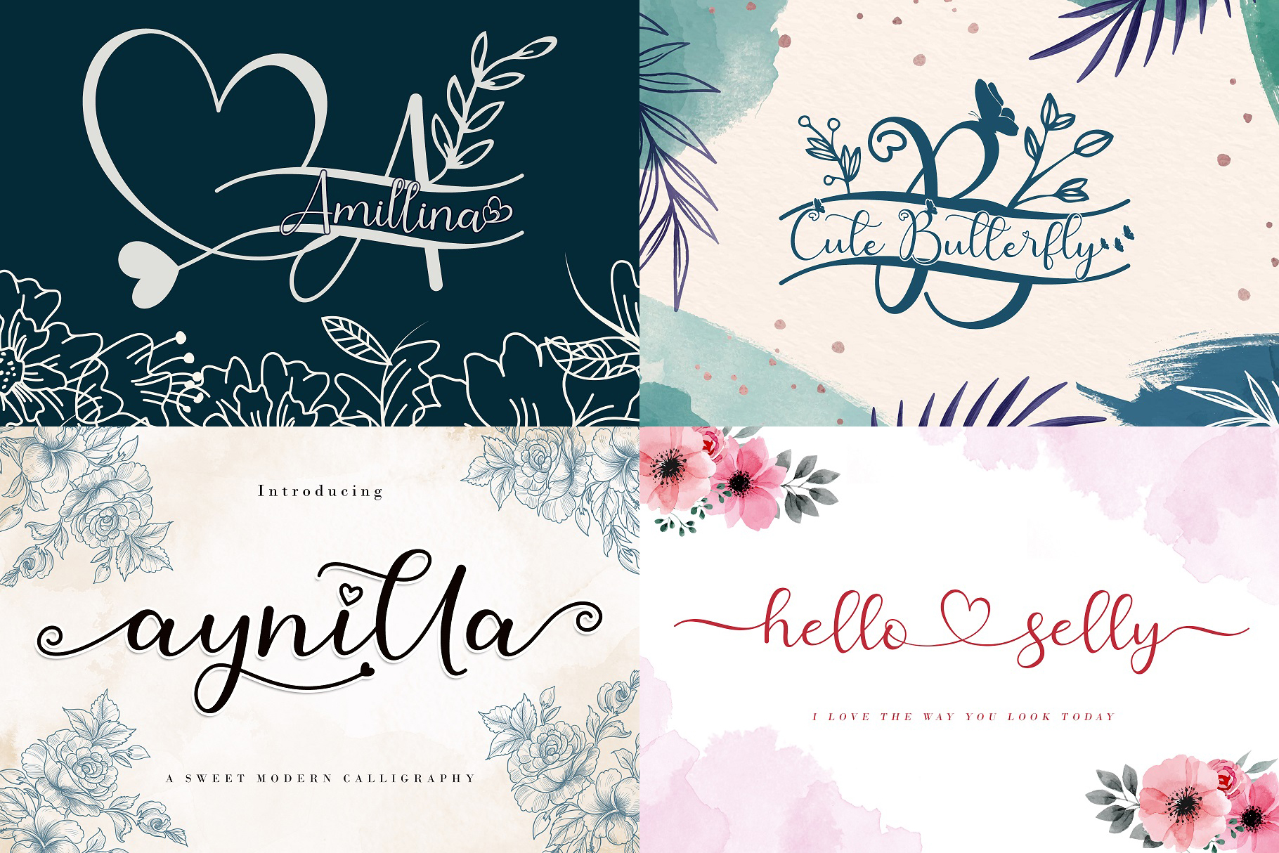The Sweet Fonts Bundle | 45 Fonts | InkyDeals